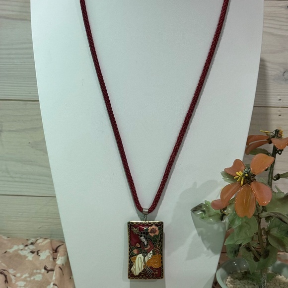 Source Unknown | Jewelry | Vintage Asian Red Intricate Cloisonn ...